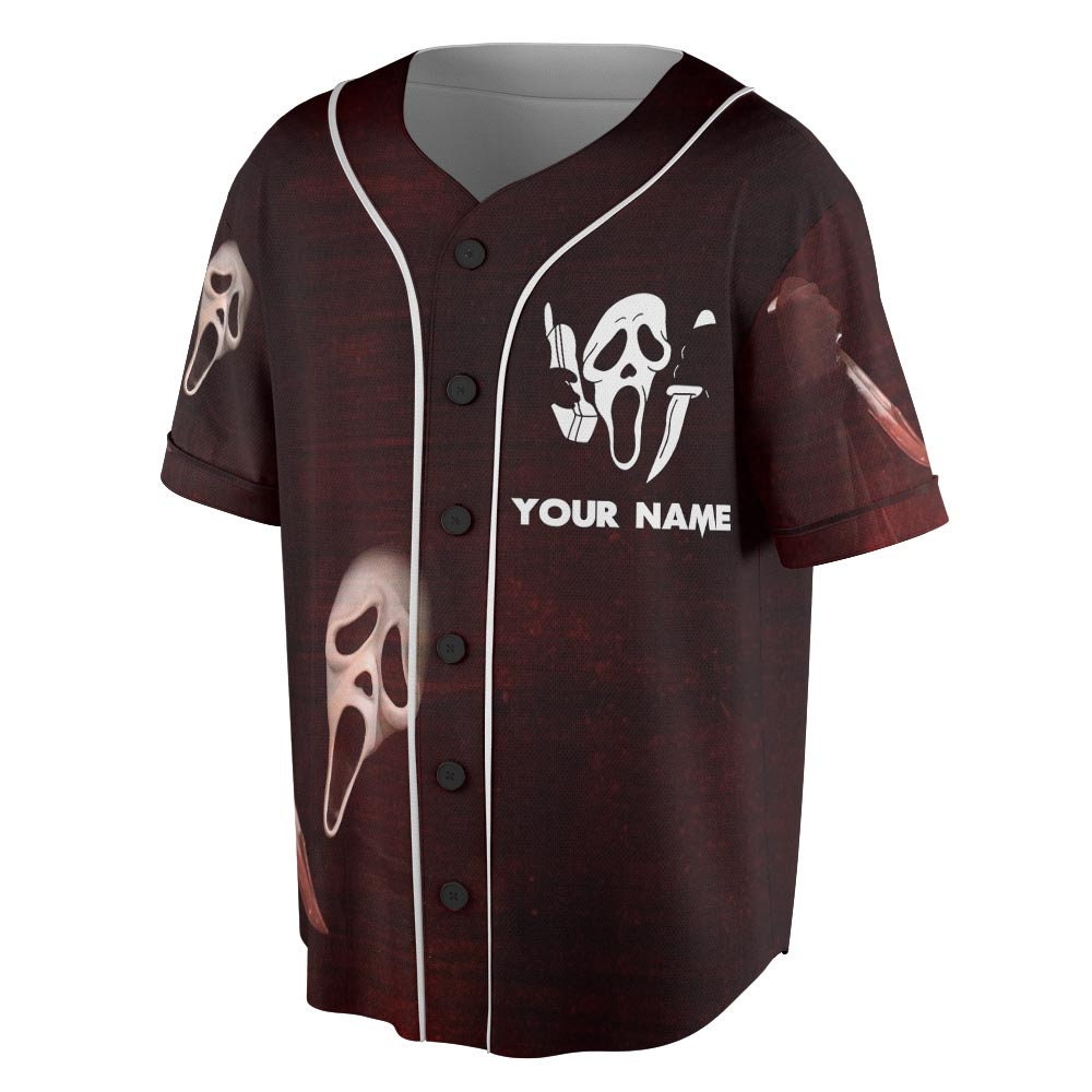 Personalized Ghostface Scream Movie Baseball Jersey sold by Velvet ...