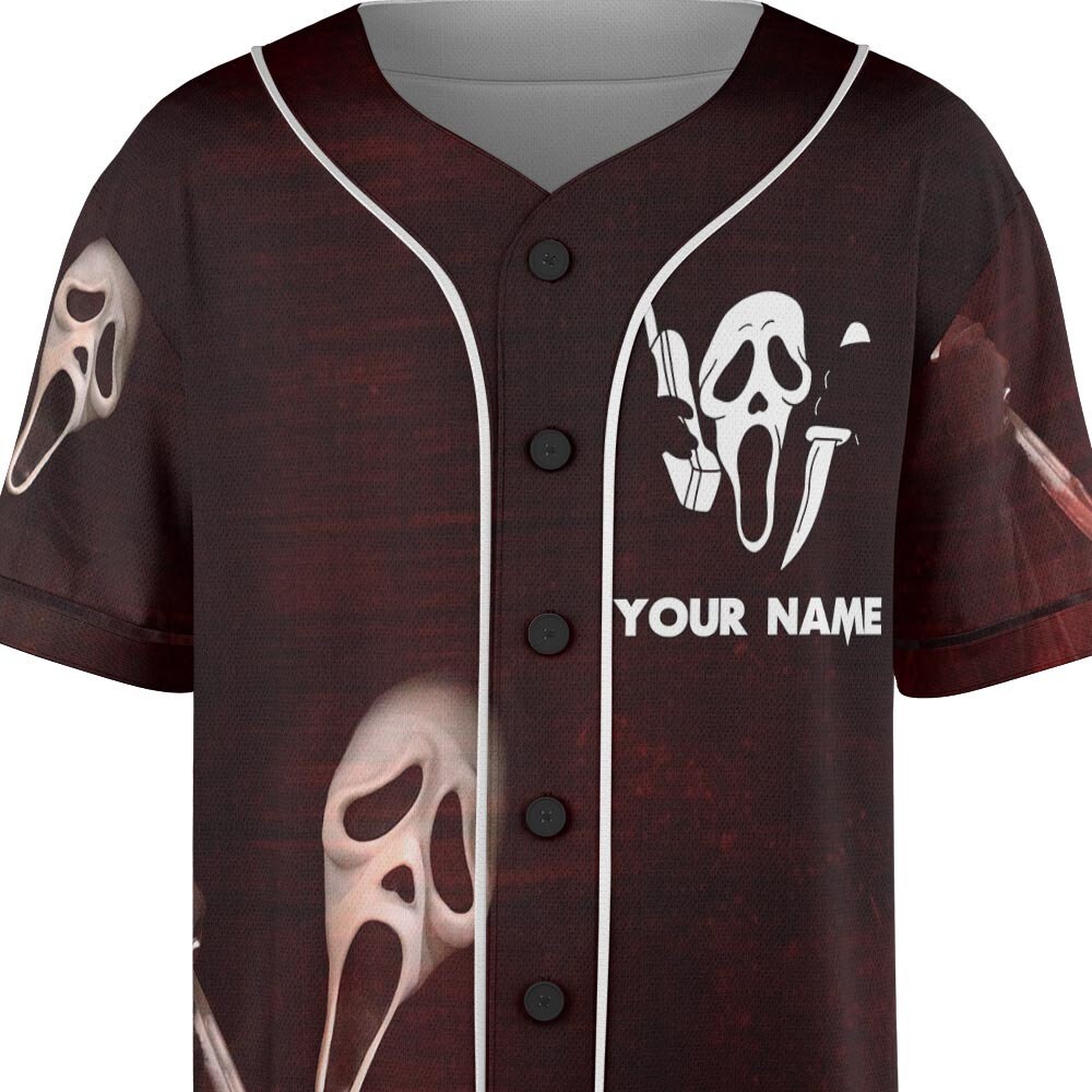 Personalized Ghostface Scream Movie Baseball Jersey sold by Velvet ...