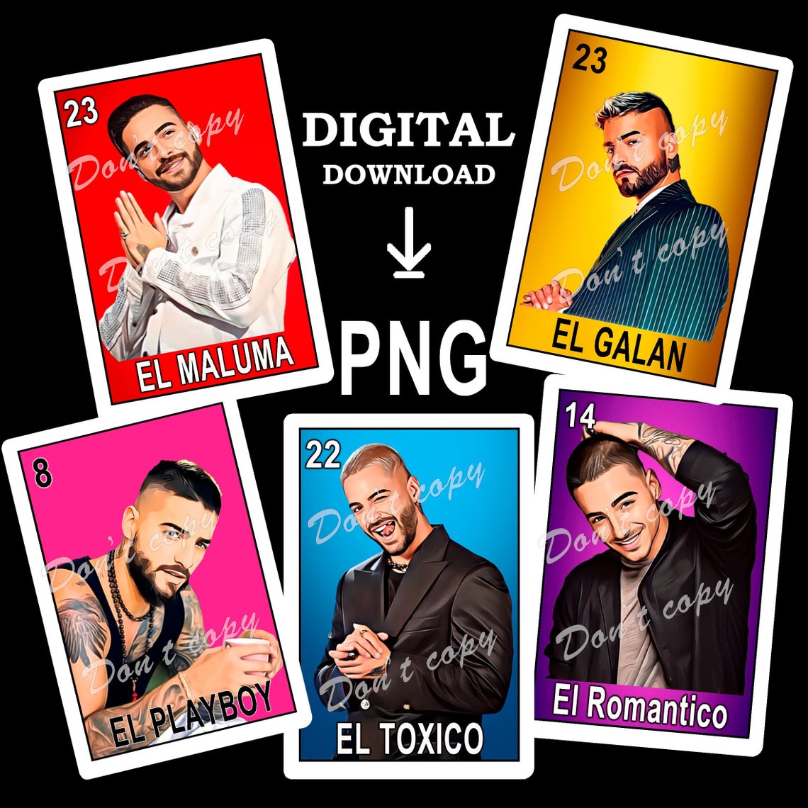 Maluma PNG, Loteria Card PNG Digital Download File, Sublimation - Etsy