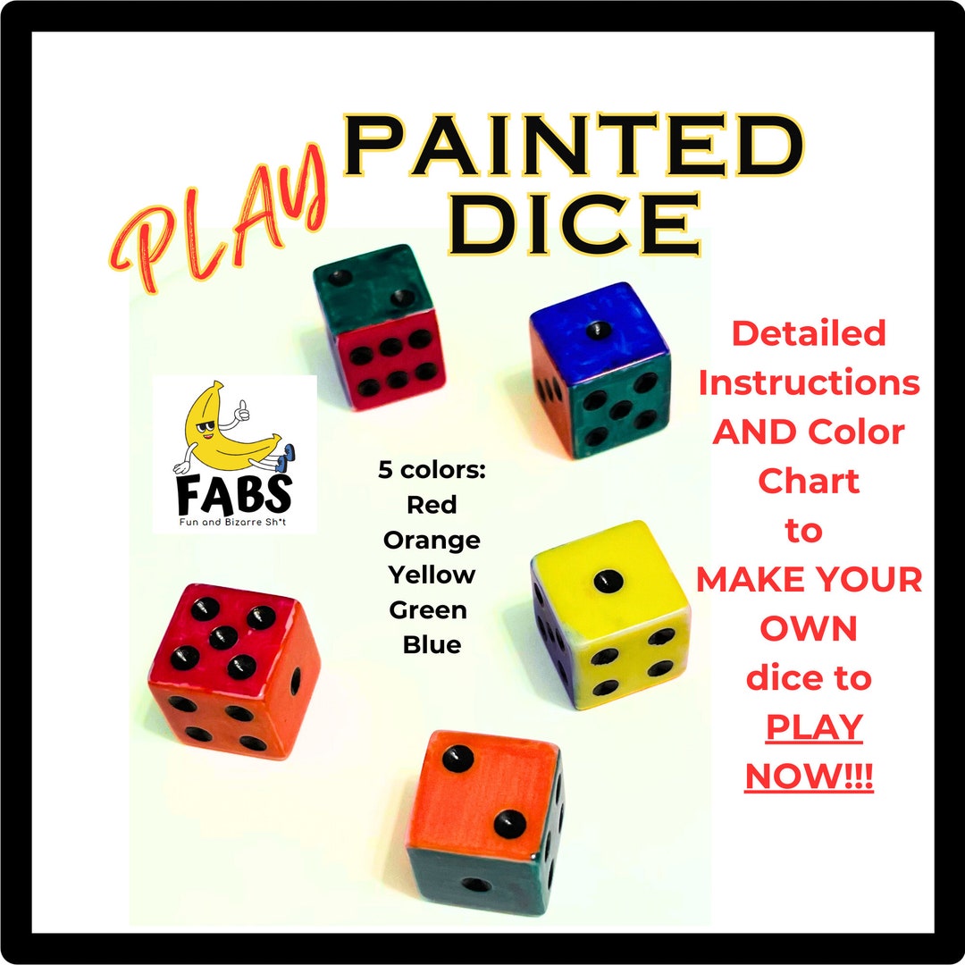 Painted Dice Game Pack - Instant Download PDF: Custom Dice Coloring ...