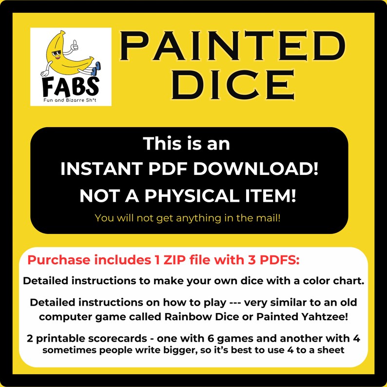 Painted Dice Game Pack - Instant Download PDF: Custom Dice Coloring ...