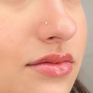 Tiny Nose Stud Sterling Silver CZ Nose Stud Mini Micro Nose Stud 1.5mm ...