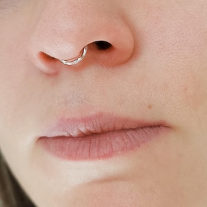Fake Septum Ring Sterling Silver - Fake Septum Piercing - Septum No ...