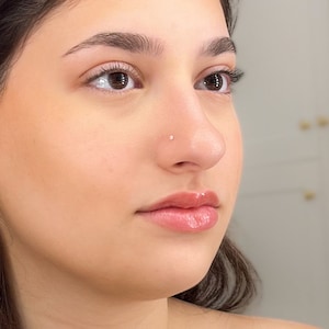 Tiny Nose Stud Sterling Silver CZ Nose Stud Mini Micro Nose Stud 1.5mm ...