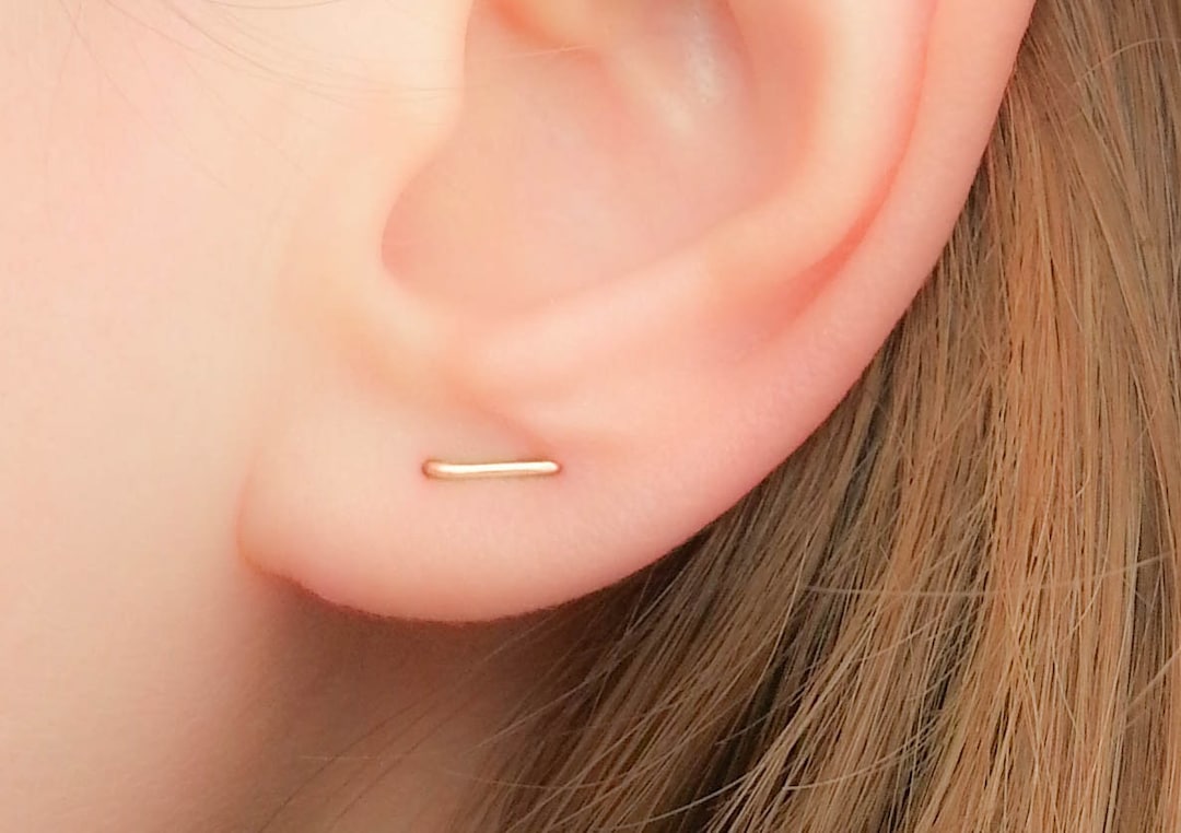 Double Piercing -double Lobe Earring-double Post Earring-two Hole ...