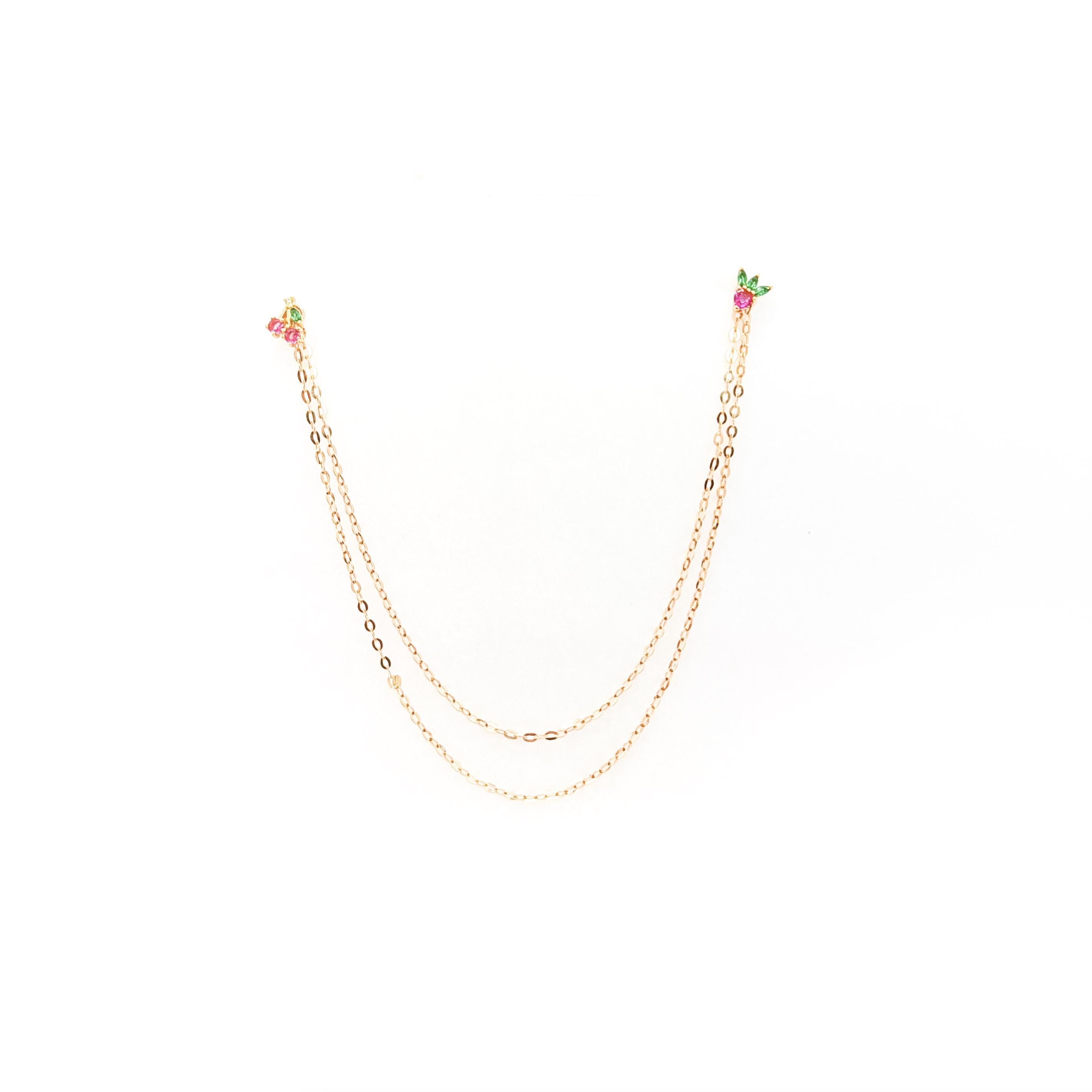 Fruit Collar Pin Chain- Strawberry, Grape, Apple, Raspberry, Double ...