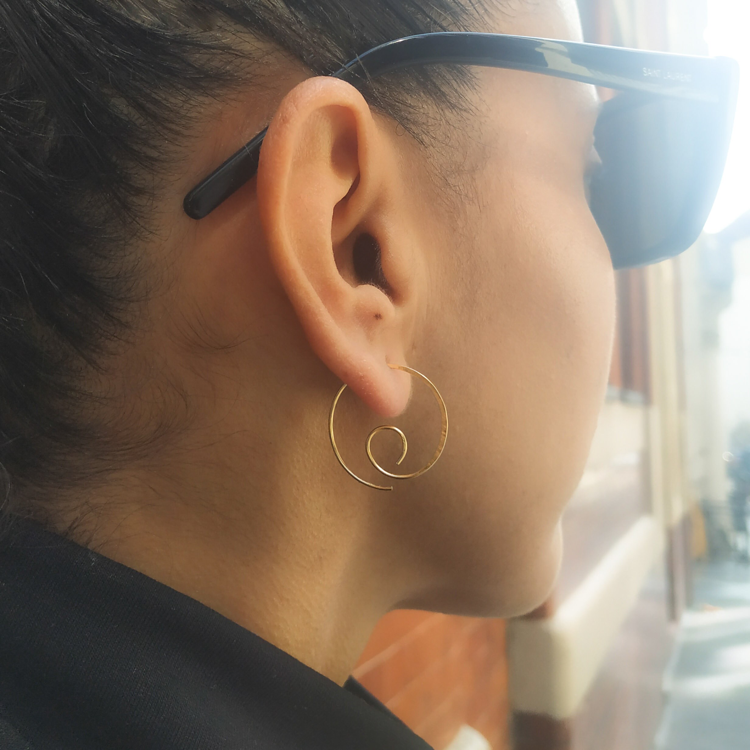 Hoop Earrings - Spiral Hoop Earrings - Spiral of Life Hoops Earrings ...