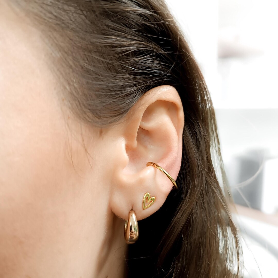 Conch Cuff Earring - Middle Ear Fake Earring - Large Thick Ear Cuff in ...
