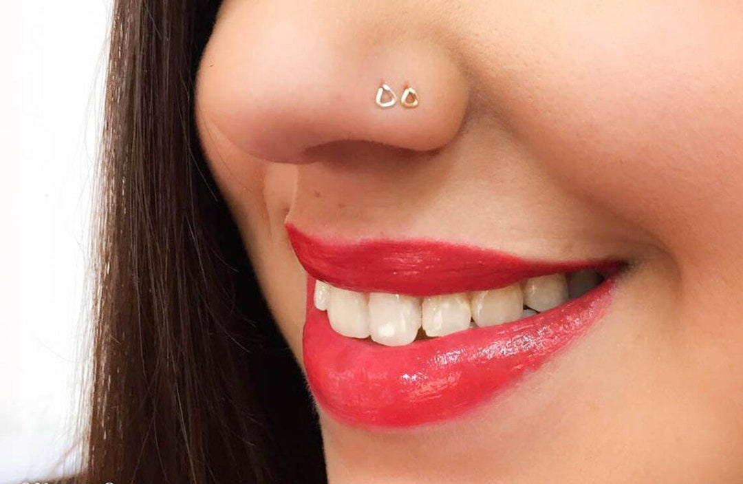 Tiny Nose Stud in Silver Gold Rose -nose Piercing Stud - 22g 20g ...