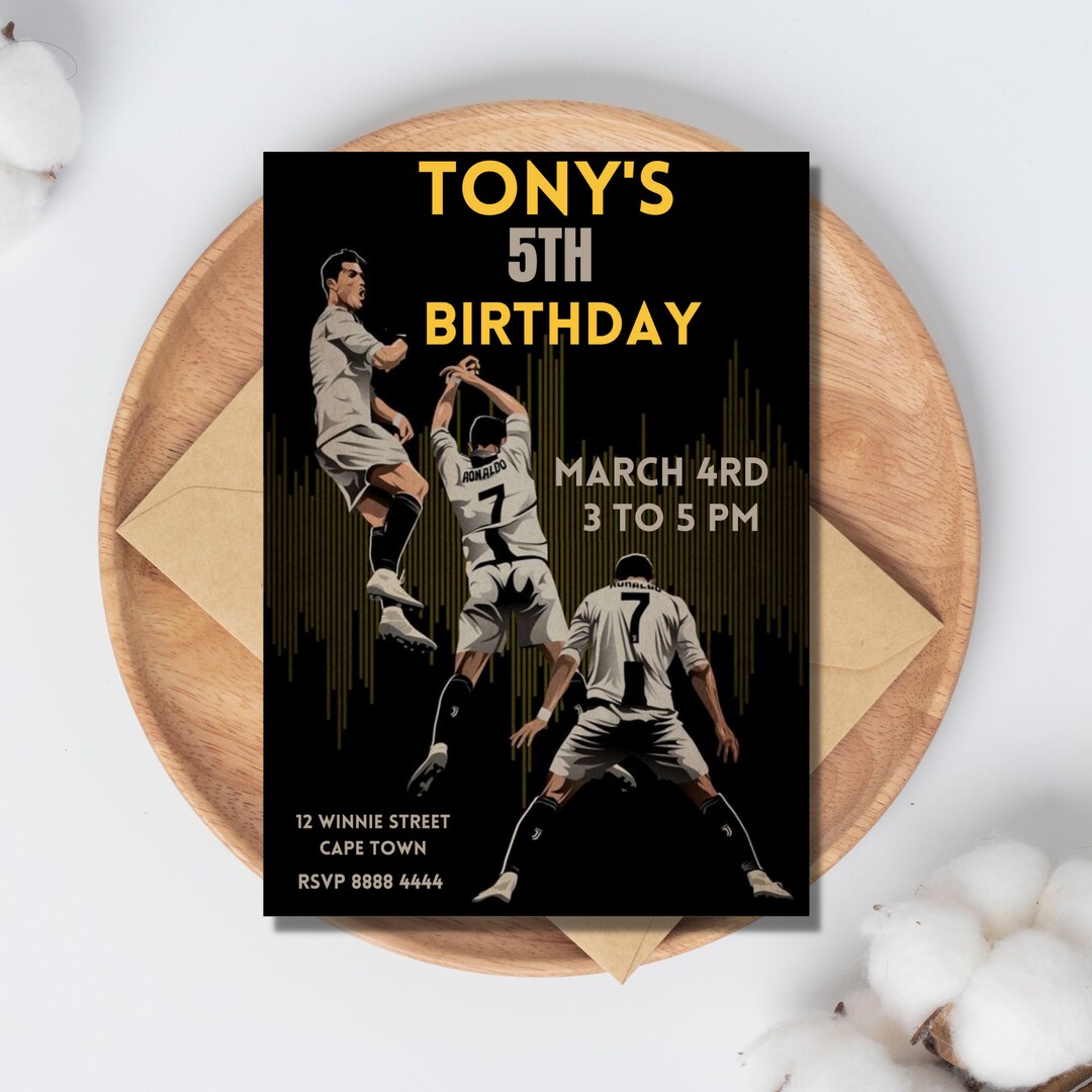 Cristiano Ronaldo Birthday Invitation | Made to Order Customizable ...