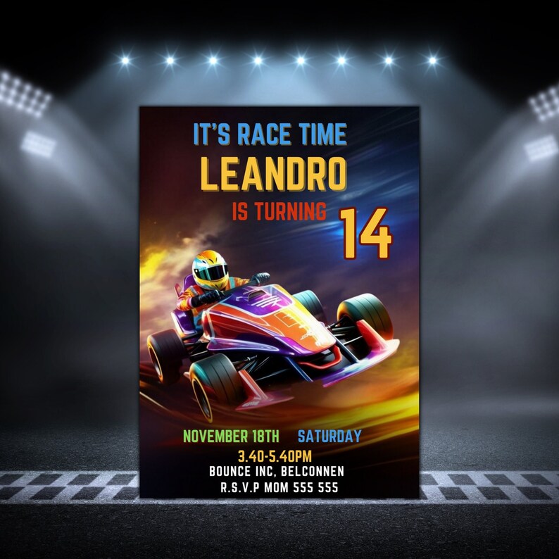 Go Kart Birthday Invitation/ Go Kart Party/ Karting - Etsy