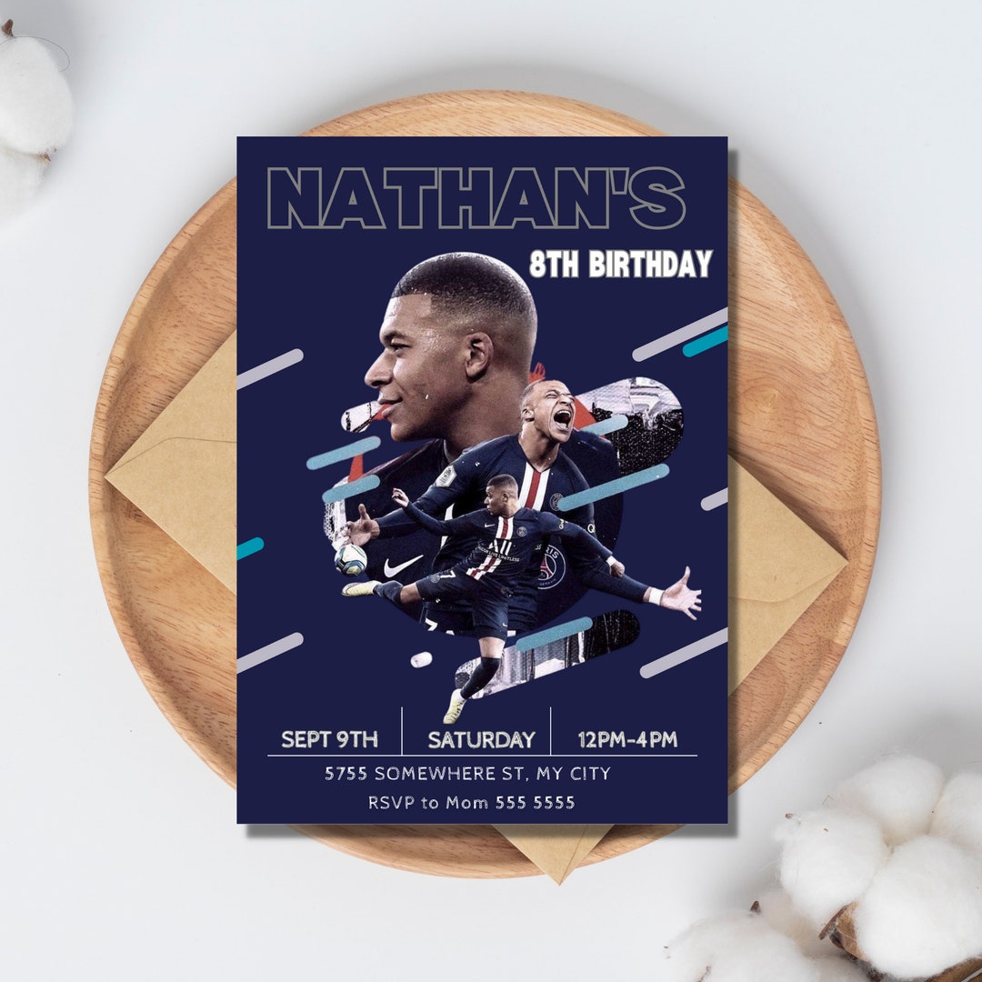 Kylian Mbappé Birthday Invitation | Made to Order Customizable Birthday ...