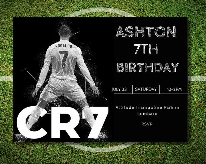 Invitación de cumpleaños de Cristiano Ronaldo / Tarjeta de cumpleaños ...