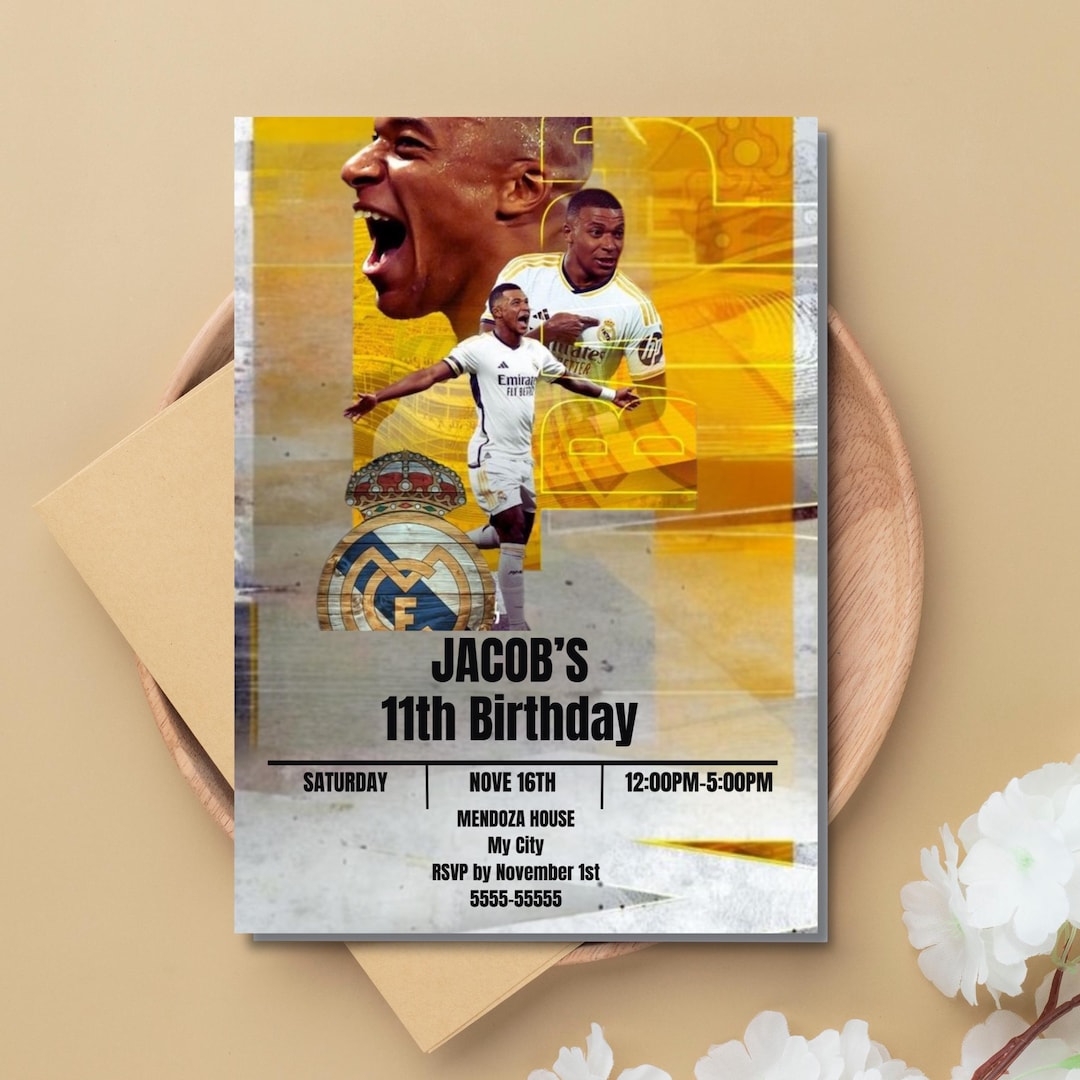 Kylian Mbappé Birthday Invitation | Made to Order Customizable Birthday ...