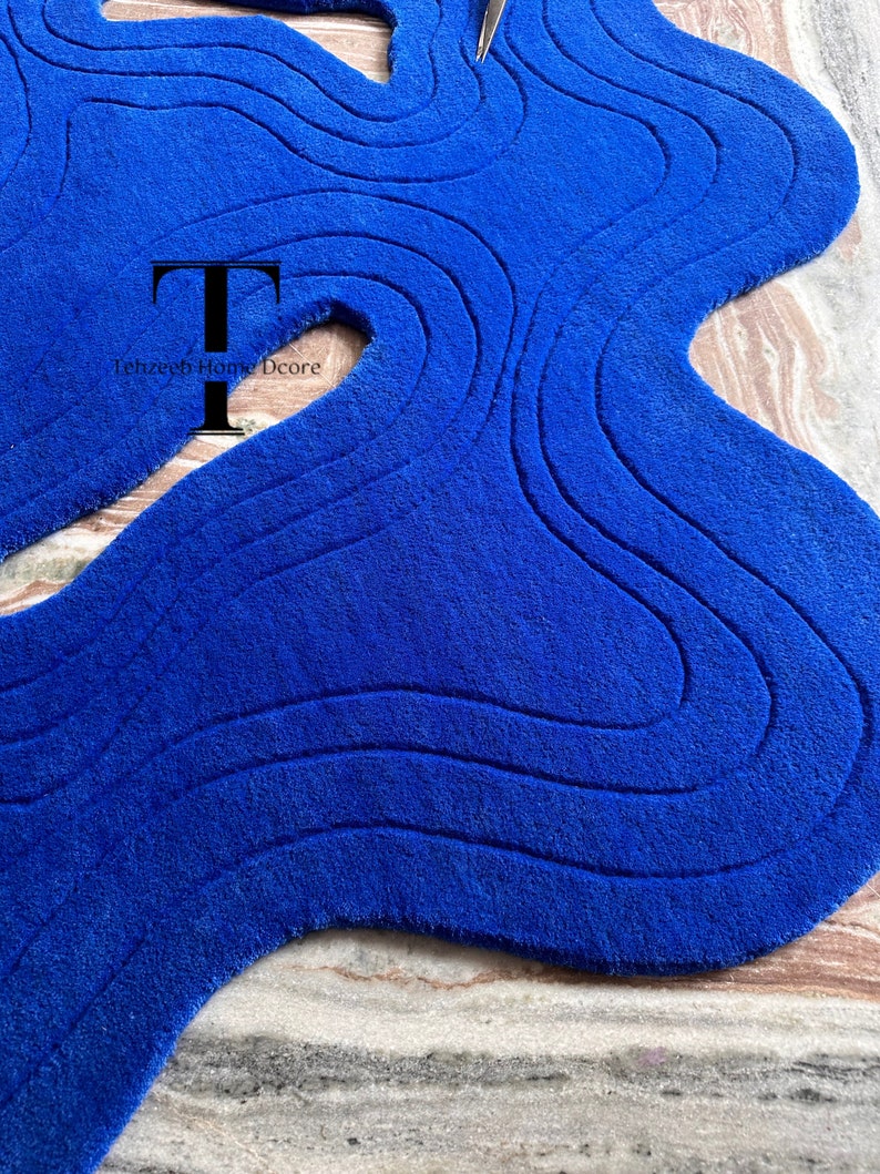 Irregular Shaped Rug Handmade Designer Wool Rug for Living Room ...