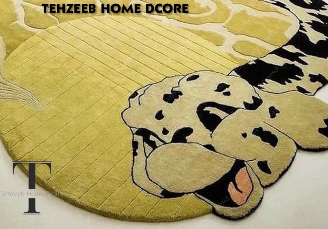 Irregular Shaped Snake Tuft Rug Wool Area Rug Animal Rug Handmade Area ...