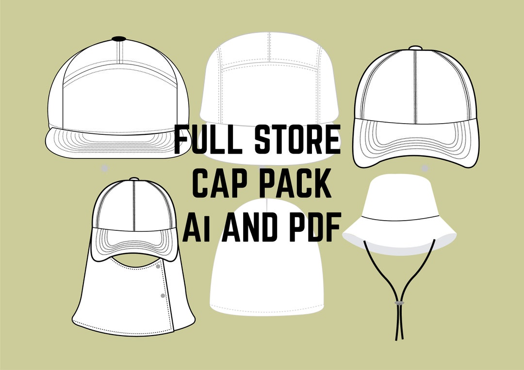 Streetwear Full Store Vector Cap Tech Pack Fashion Digital File Vector ...