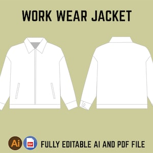Workwear / Detroit Jacket Vector Mockup Template Streetwear Vector Ai ...