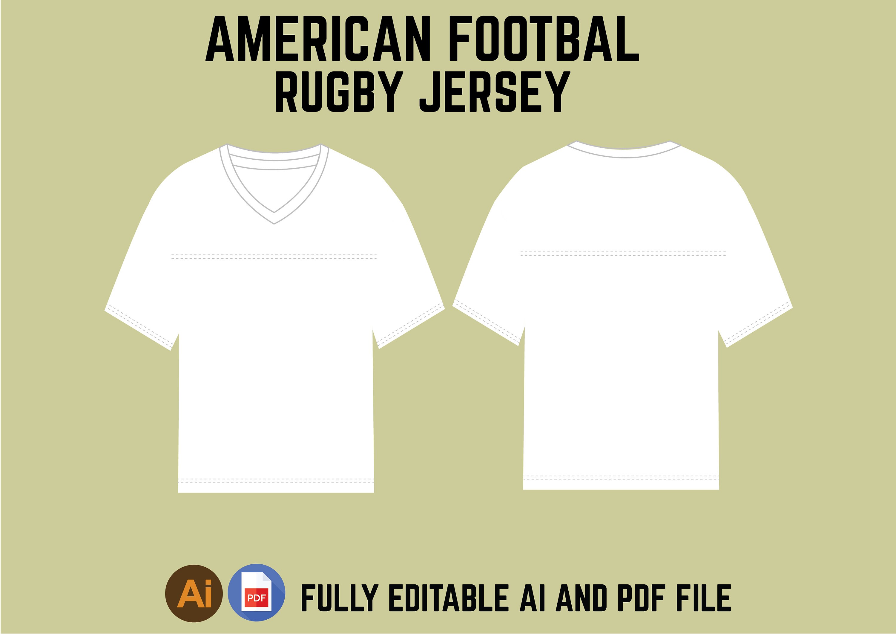 American Football Rugby Jersey Template Streetwear Playing Vector Ai ...