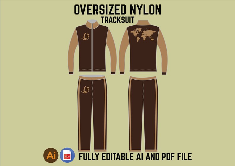 Tracksuit Mockup Pack Template Digital Mockup Vector Ai Editable Flared ...