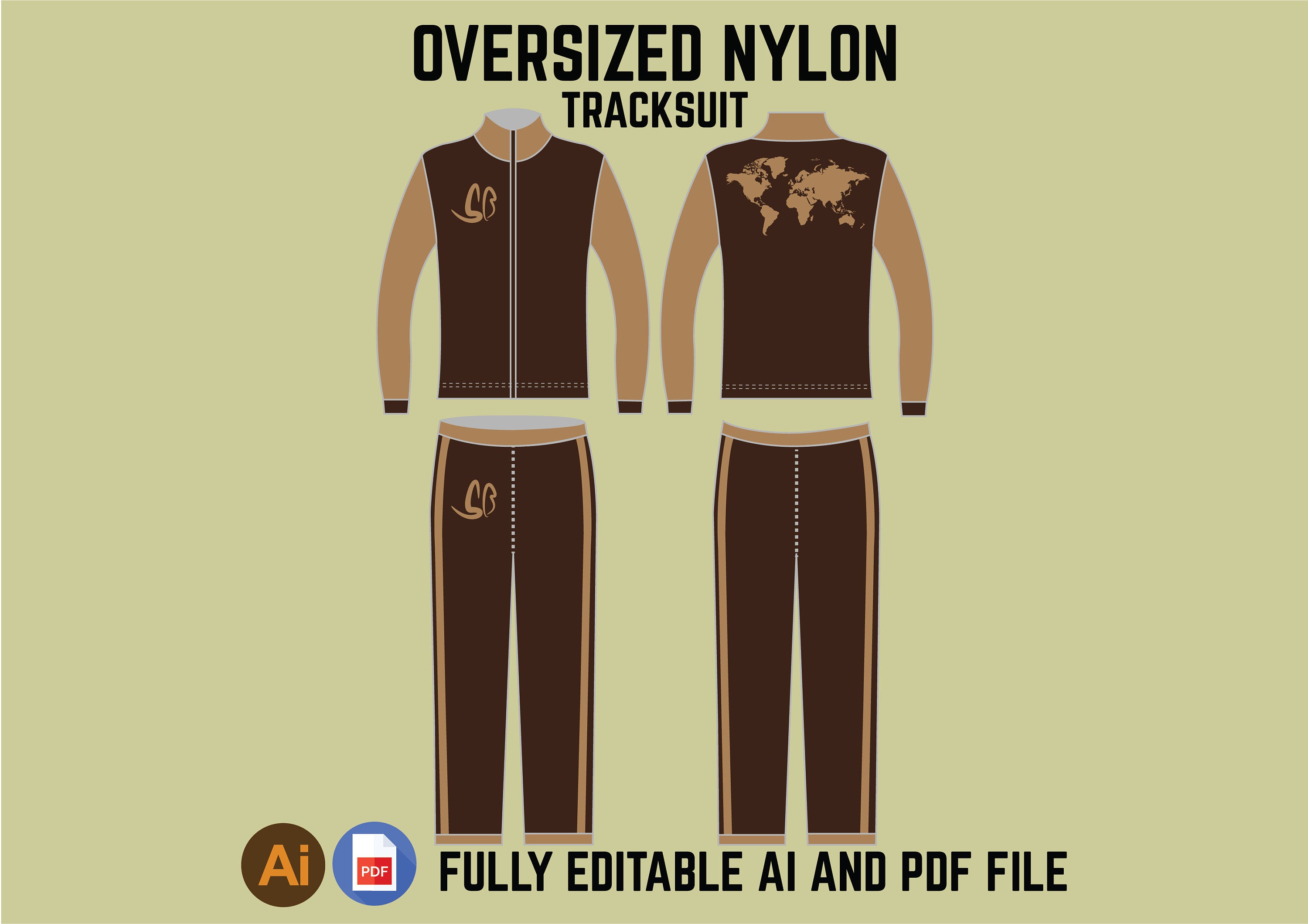 Tracksuit Mockup Pack Template Digital Mockup Vector Ai Editable Flared ...