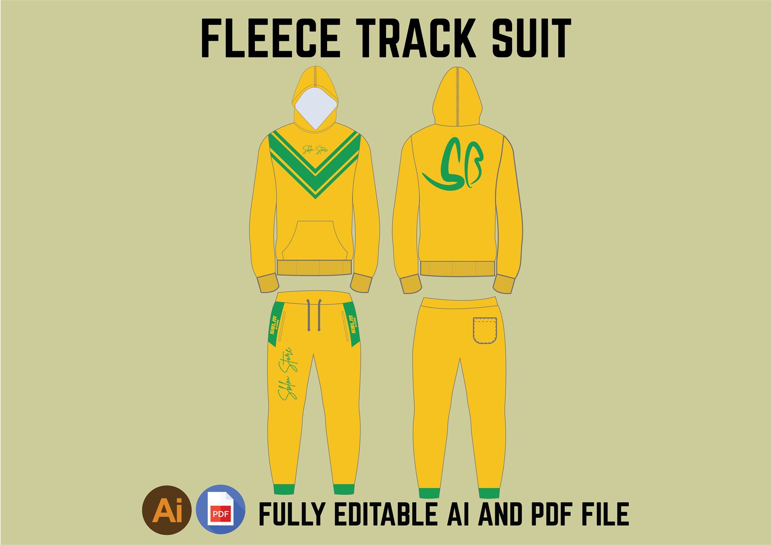 Striped V Shape Tracksuit Tech Pack Template Streetwear Vector Ai ...