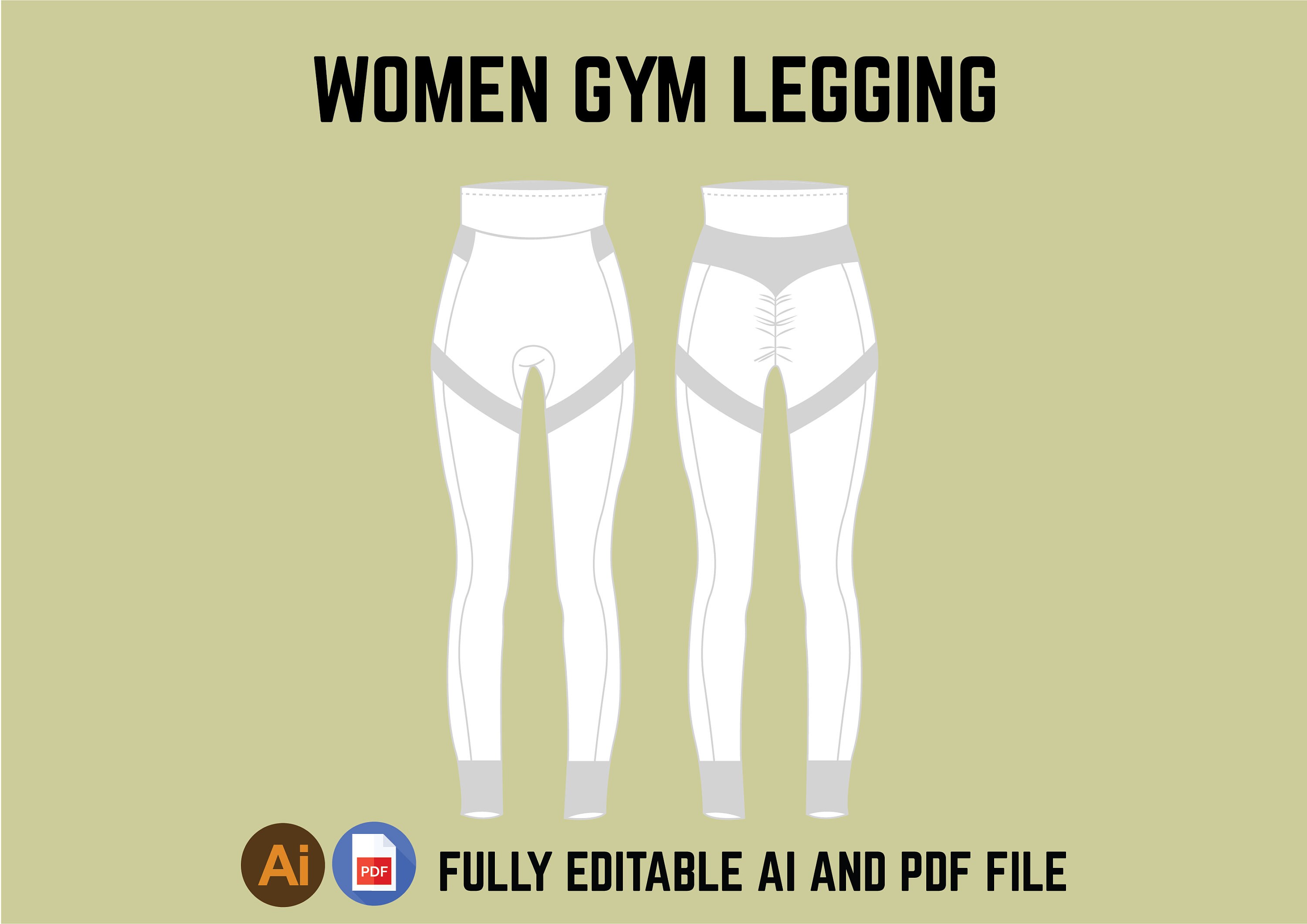 Women's Gym Legging Active Wear Template for Trendy Fitness Apparel ...