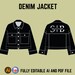 Oversize Denim Jeans Jacket Mockup Vector Streetwear Vector Ai Editable ...