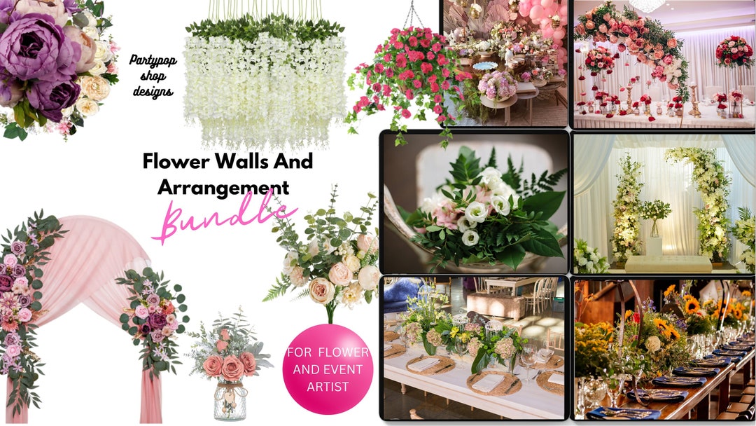 THE FLOWER BUNDLE Event Styling, Party Backdrop, Digital Mockup ...
