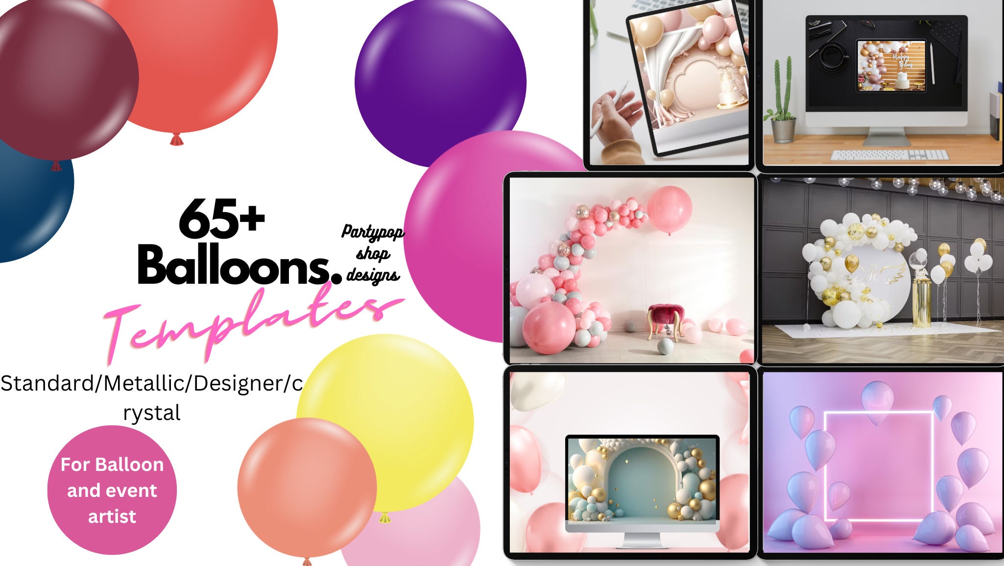 65 Round Colors Balloon Mockup Color Chart BUNDLE Balloon - Etsy