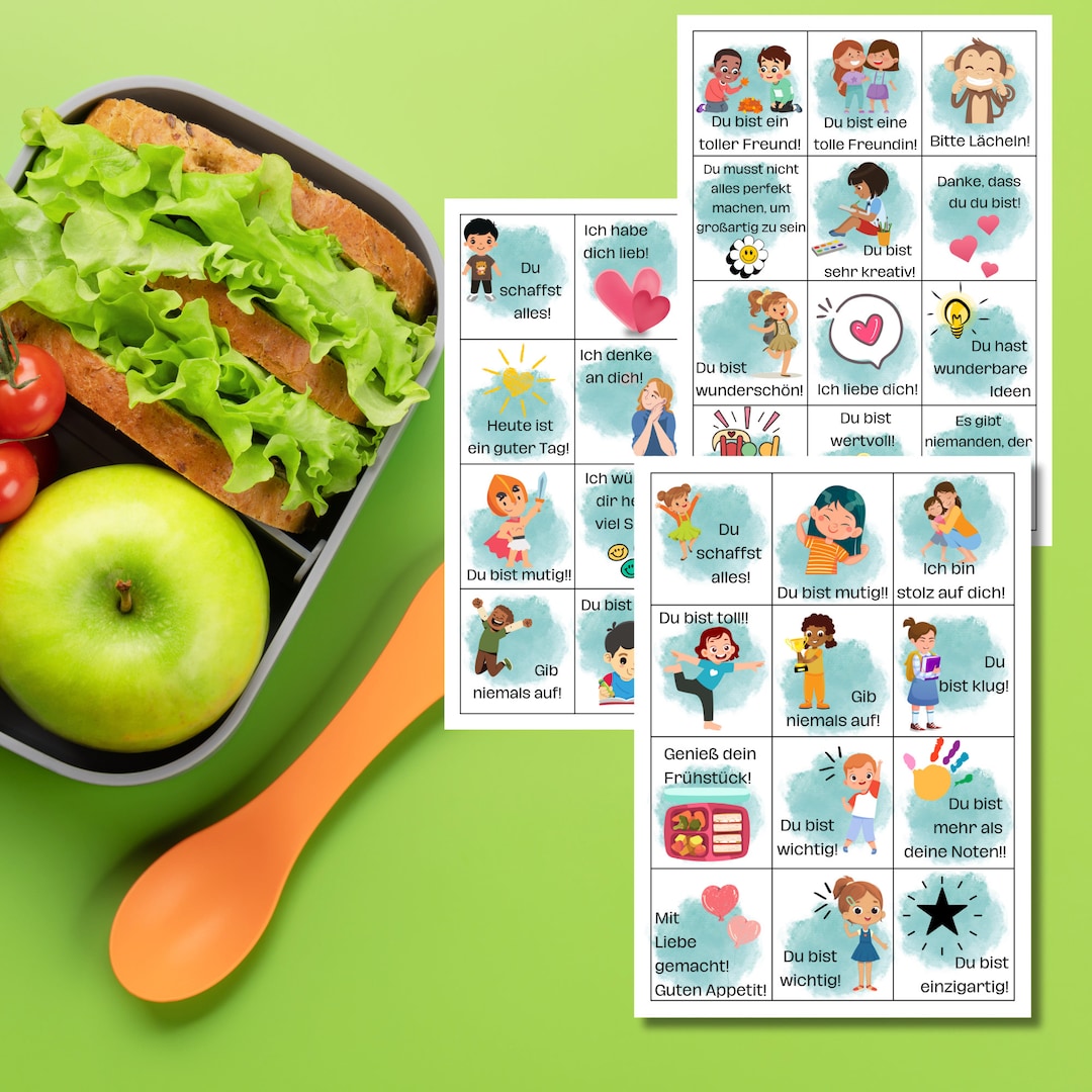 Lunch Box Cards Lunchbox News Cards for the Lunch Box 36 Pieces Digital ...