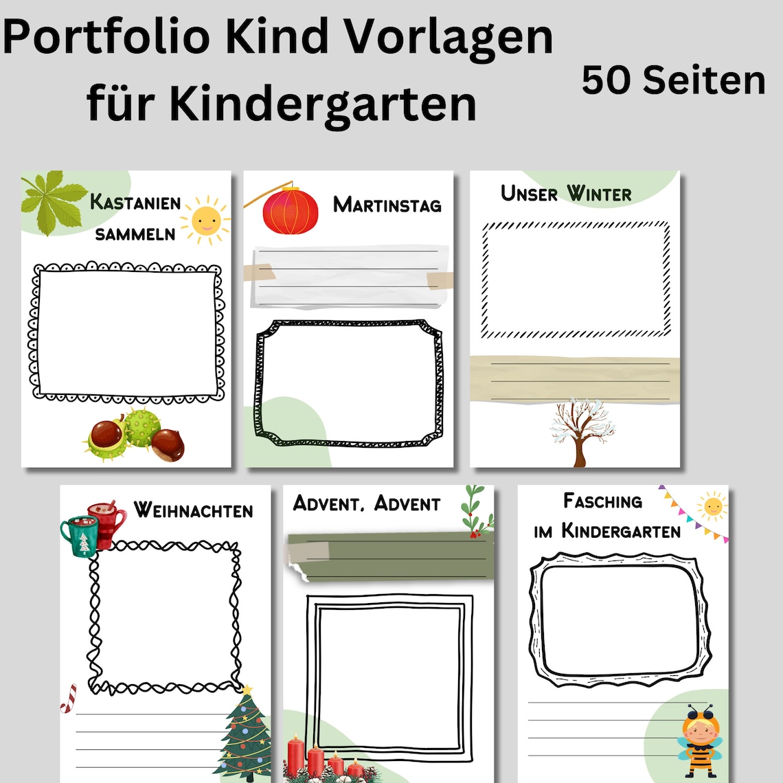 Portfolio Child Templates | Print Template | Kindergarten, Crèche, Day ...