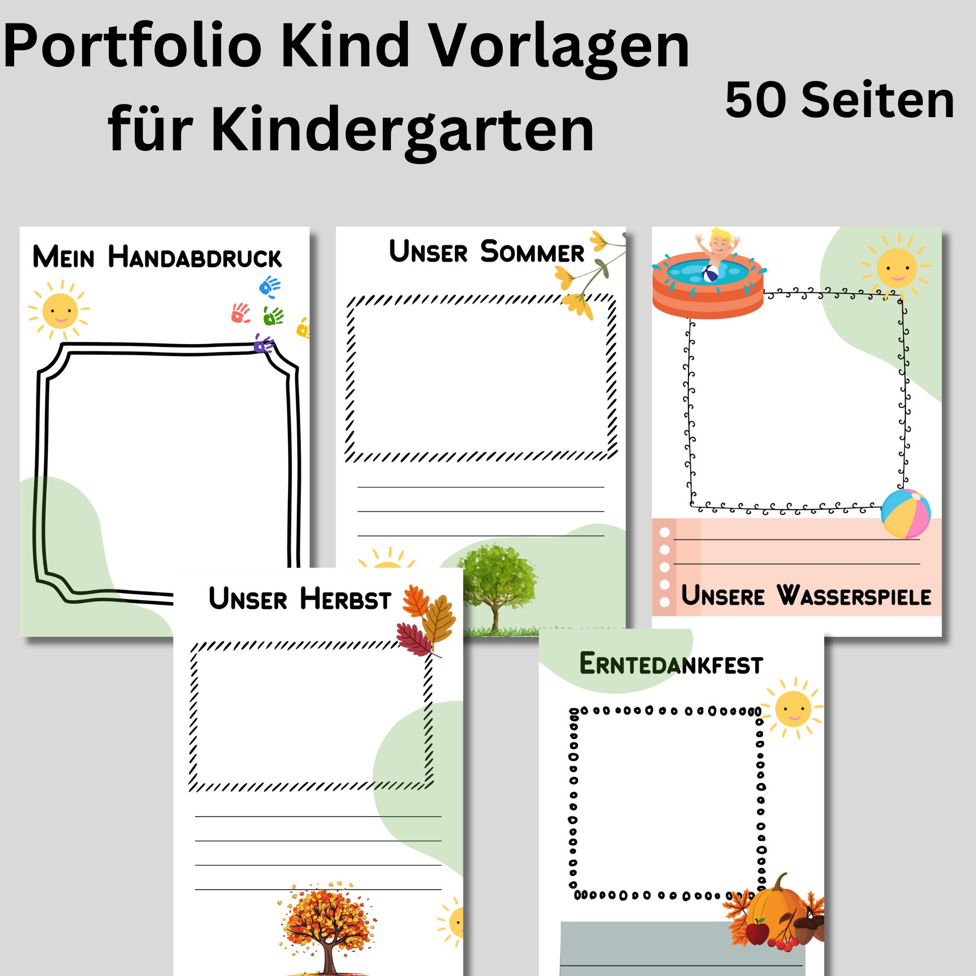 Portfolio Child Templates | Print Template | Kindergarten, Crèche, Day ...