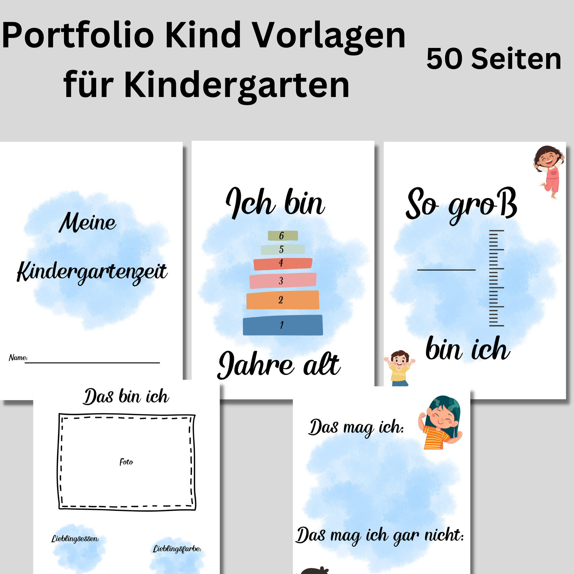 Portfolio Child Templates Print Template Kindergarten, Crèche, Day Care ...