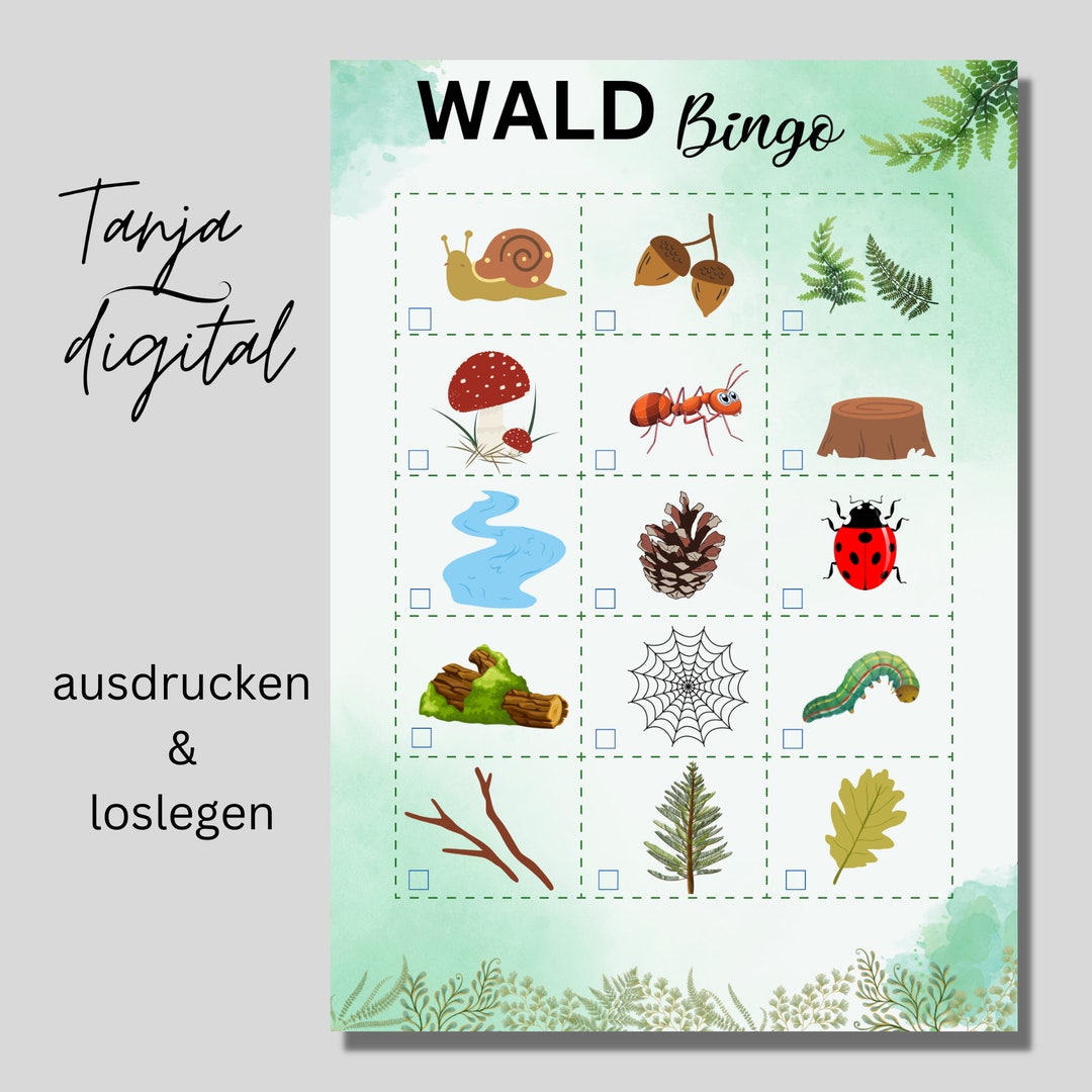 Bingo for Kids | Print Templates | Forest Bingo | Game Idea for ...