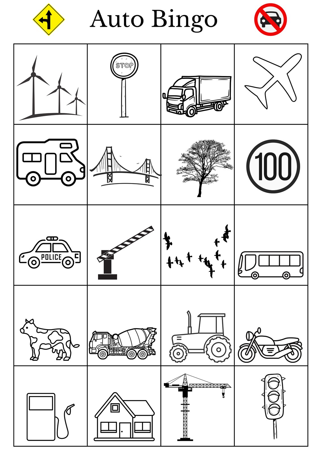 Bingo for Children | Printables | Car Bingo | Game Idea for Children in ...