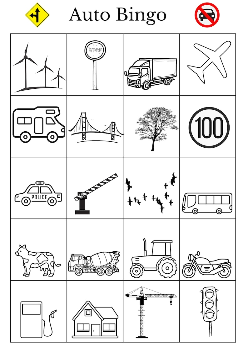 Bingo for Children | Printables | Car Bingo | Game Idea for Children in ...