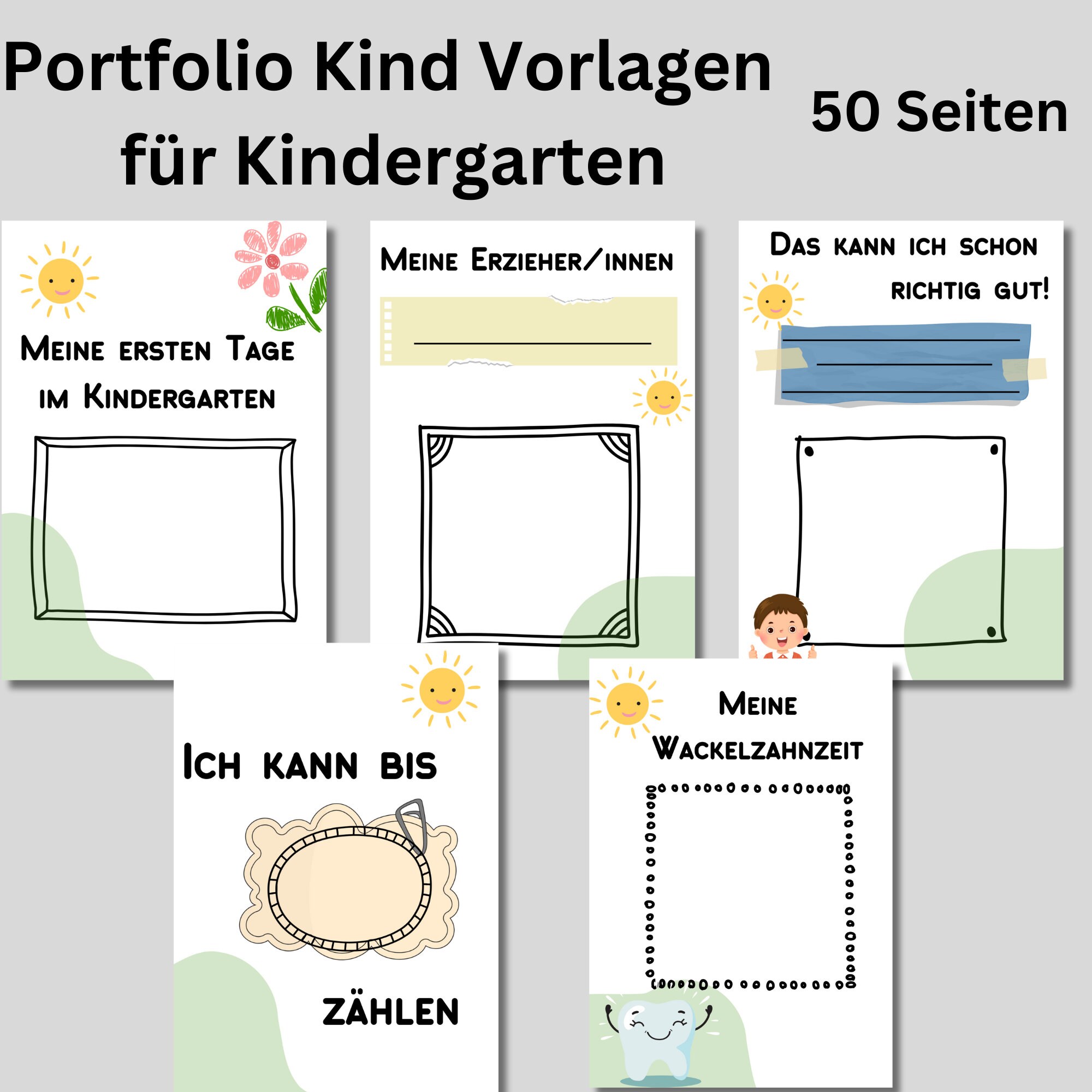 Portfolio Child Templates | Print Template | Kindergarten, Crèche, Day ...
