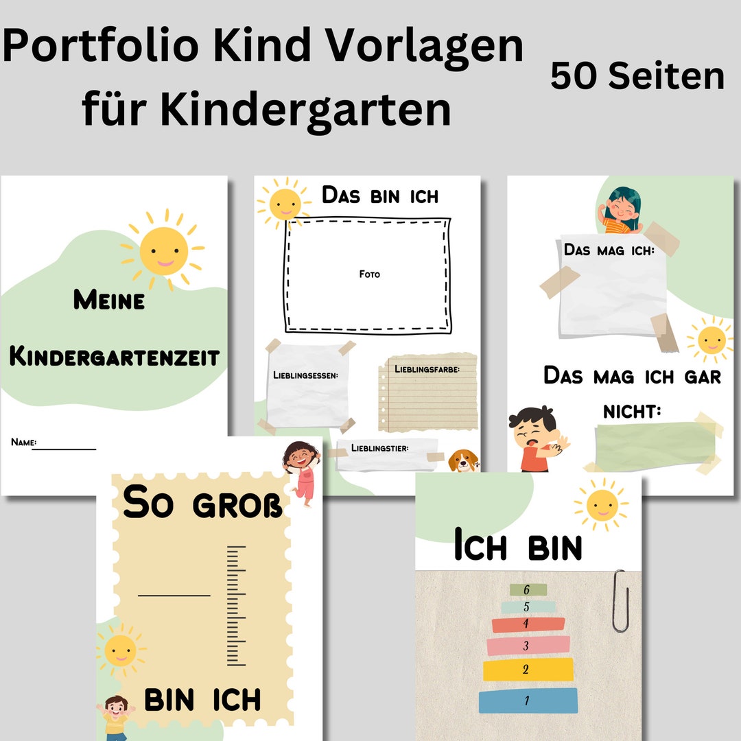 Portfolio Child Templates | Print Template | Kindergarten, Crèche, Day ...