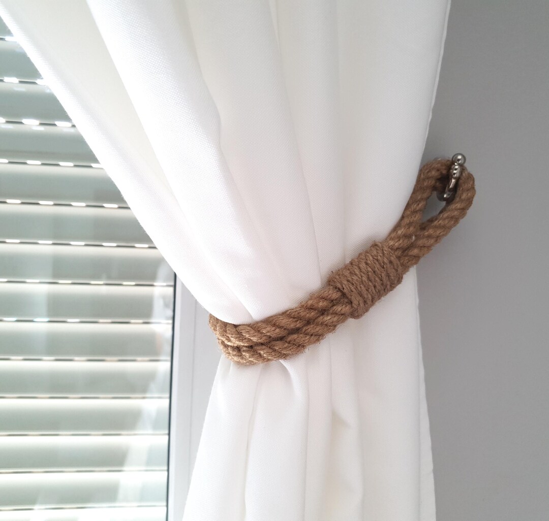 Curtain Holdback..jute Rope..window Decor..curtain Accessories..curtain ...