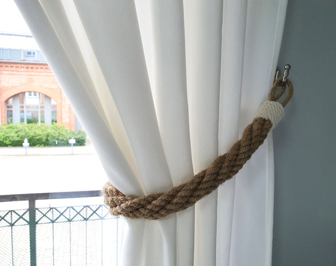 Curtain Holdback..jute Rope..window Decor..curtain Accessories..curtain ...