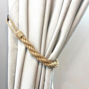 Twisted Jute Rope Curtain Tieback: Rustic Window Design - Etsy