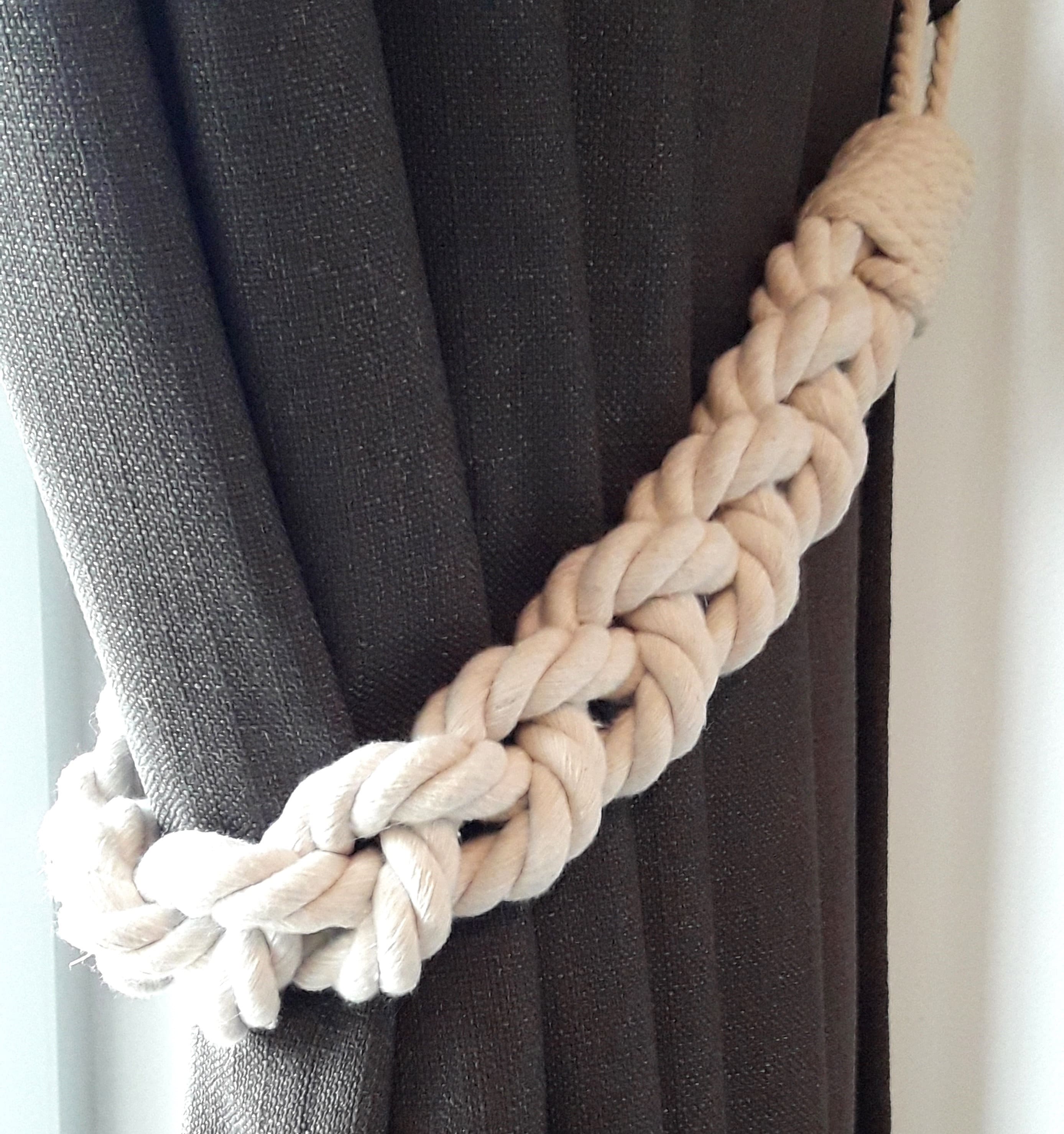 Curtain Holdback..white Cotton Rope..window Decor..curtain Accessories ...