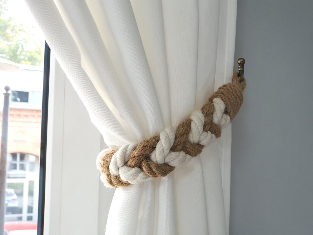 Curtain Holdback..white Cotton Rope..jute Rope..window Decor..curtain ...