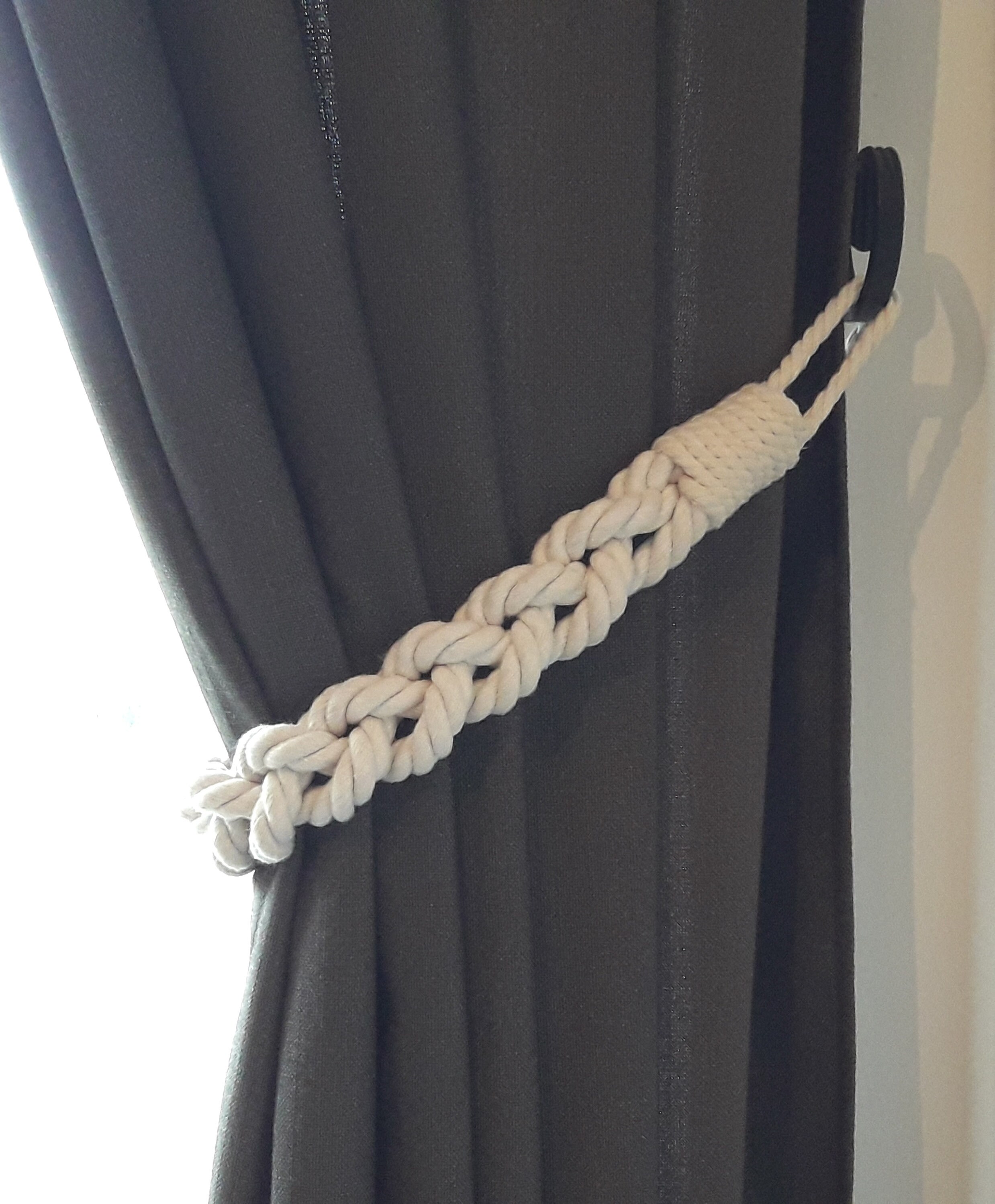 Curtain Holdback..white Cotton Rope..window Decor..curtain Accessories ...