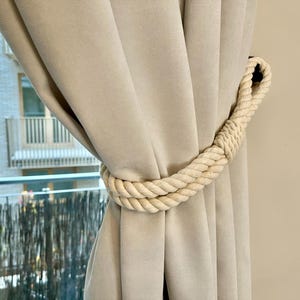 Curtain Тieback..curtain Holdback..window Rope White Accent ..rustic ...