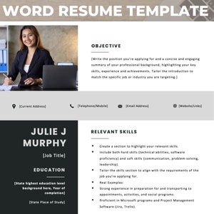 Word Resume Template, CV Template Professional Modern Clean Style With ...