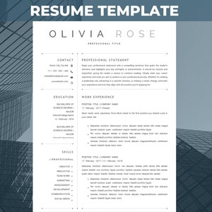 2 Page Resume Template Professional Clean Simple Minimalist CV Template ...