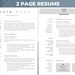 2 Page Resume Template Professional Clean Simple Minimalist CV Template ...