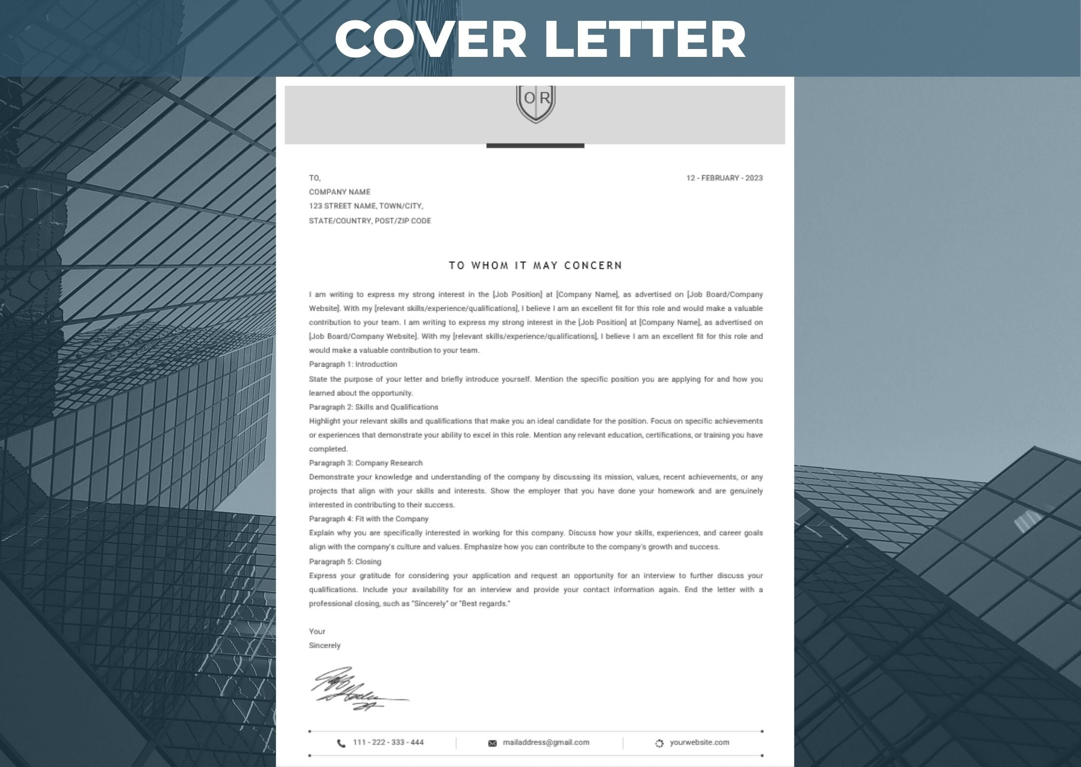 2 Page Resume Template Professional Clean Simple Minimalist CV Template ...